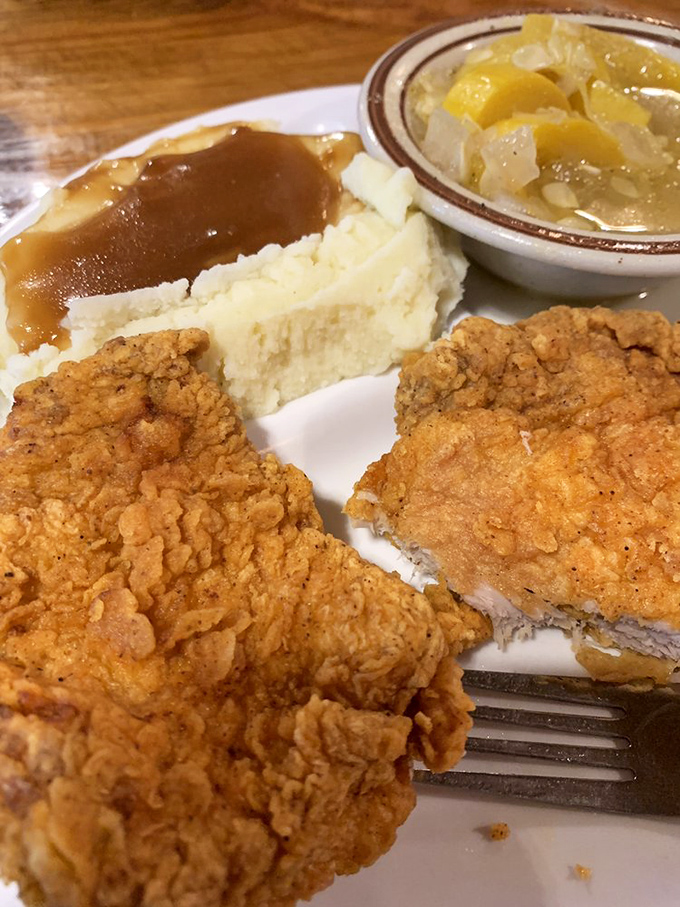 Southern comfort on a plate! These golden-fried pork chops are crunchier than your old vinyl records and twice as satisfying.