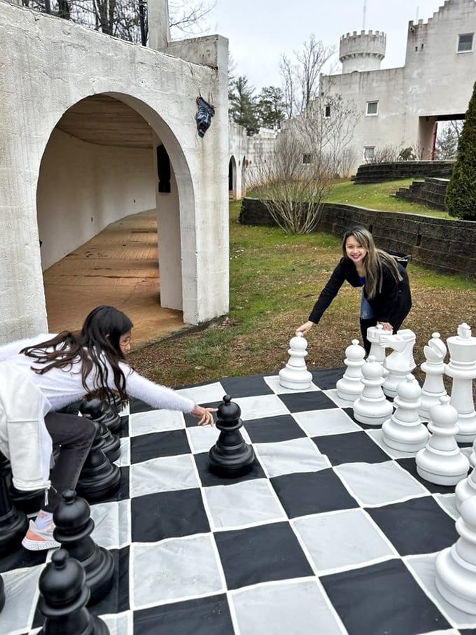 Check, mate! This giant chess set gives new meaning to the phrase "knight's move." Just don't ask the castle to be your rook.