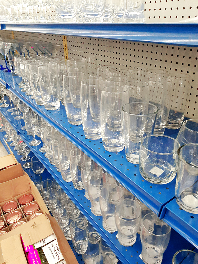 Crystal-clear glassware lined up like soldiers ready for duty at your next gathering—all for less than your morning coffee.