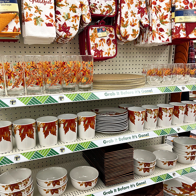 Fall's bounty captured in dishware form&mdash;these autumn-themed glasses and plates transform Tuesday dinner into a Thanksgiving-worthy Instagram moment.