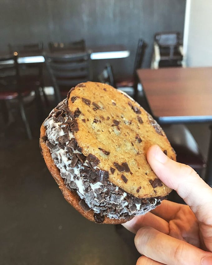 Cookie sandwich or edible work of art? This chocolatey creation is so beautiful, you almost don't want to eat it. Almost.