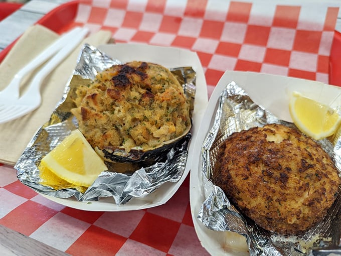 Crab cakes so plump, they look like they've been working out. These golden-brown beauties are ready for their close-up!