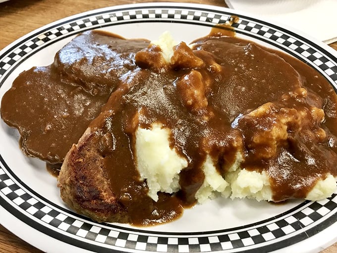 Meatloaf swimming in gravy? It's not just comfort food, it's a warm hug for your taste buds. Cardiologists, look away now.