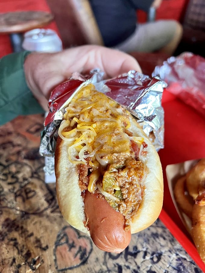 Holy hot dog, Batman! This loaded wiener is the superhero your hunger deserves, and the one your stomach needs right now.