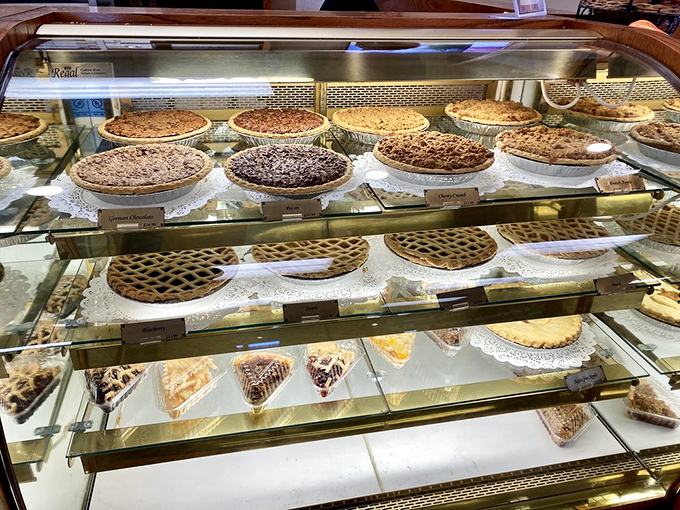 Pie paradise found! This display case is the stuff of dreams – or nightmares if you're on a diet. Resistance is futile, my friends.