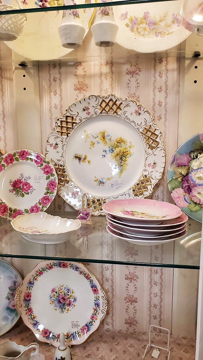 China patterns so fancy, they make paper plates weep. These dishes have seen more dinner parties than a 1950s housewife's dream journal.