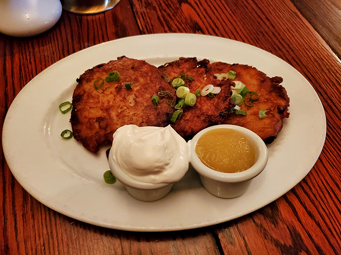 Golden-brown potato cakes that could make an Irishman homesick. Served with sour cream and chives, they're comfort on a plate.