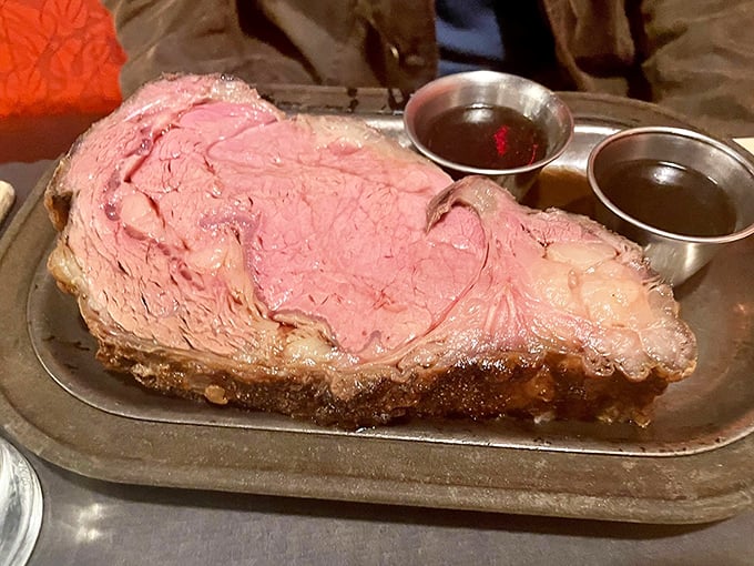 Prime rib so tender, it practically melts on the plate. This isn't just dinner; it's a religious experience for your taste buds.