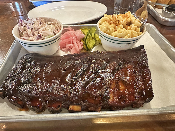 The rib platter that launched a thousand napkins! This smoky spread is like a barbecue greatest hits album &ndash; every bite's a chart-topper.
