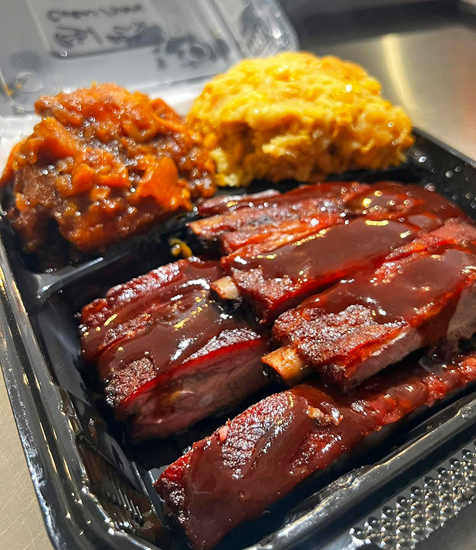 Sauce boss alert! These ribs are dressed to impress, glistening with a sauce so good, you might be tempted to ask for it in a sippy cup.