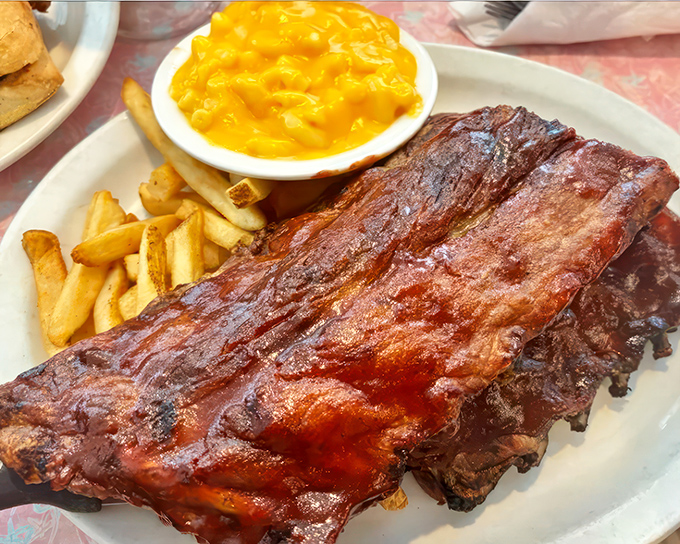 Rib-diculous! These fall-off-the-bone ribs might make you consider trading your car for a year's supply. Napkins are not optional.