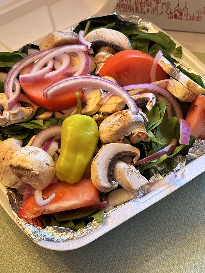 Garden party in a box! This salad's so fresh, it might start photosynthesizing. A rainbow of veggies that'll make your mother proud.