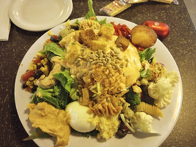 A salad so fresh, it might just start its own wellness blog. This colorful creation is like a garden party in a bowl, minus the small talk.