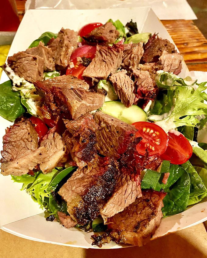 Who says you can't have your greens and eat meat too? This salad is like a garden party crashed by a delicious brisket biker gang.