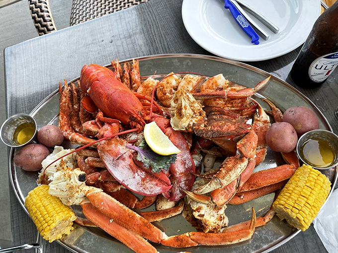 Seafood extravaganza alert! This platter's got more legs than a Rockettes lineup. Bring your appetite and leave your inhibitions.