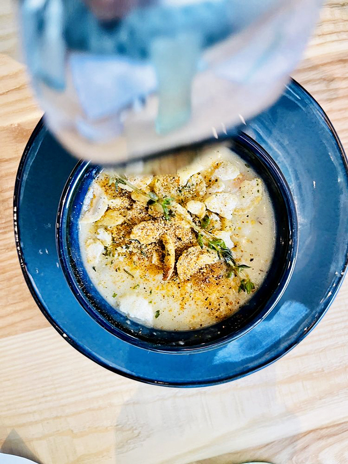 This seafood chowder isn't just a soup, it's a warm, creamy hug in a bowl. Comfort food that speaks fluent "yum."