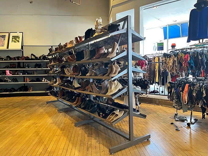 If Imelda Marcos had a thrift store habit, this is where she'd hang out. A shoe lover's paradise awaits!
