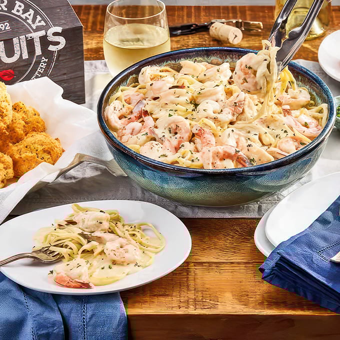 Pasta perfection with a twist: Shrimp Linguini Alfredo that's creamier than a romance novel and more satisfying than finding extra fries at the bottom of the bag.