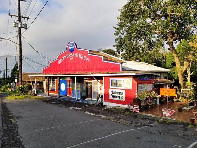 Nutrena Feeds and antiques? It's a one-stop shop for feeding your chickens and your nostalgia. Only in Hawaii, folks!