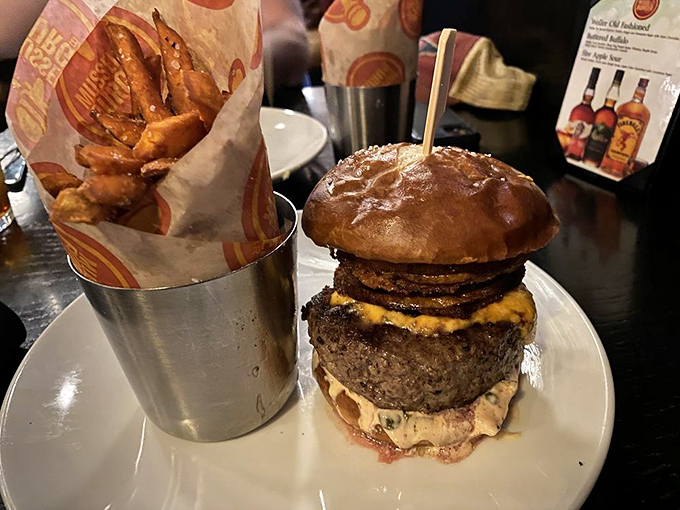 Southern hospitality on a bun! This burger's got more layers than a Tennessee Williams play.