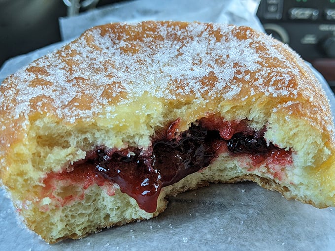 Berry bliss in every bite! This strawberry-filled wonder is like summer sunshine wrapped in a pillowy cloud of dough.