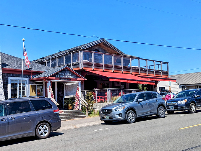 This community hub flies the flag proudly, offering locals and visitors alike a gathering spot where stories flow as freely as coffee.