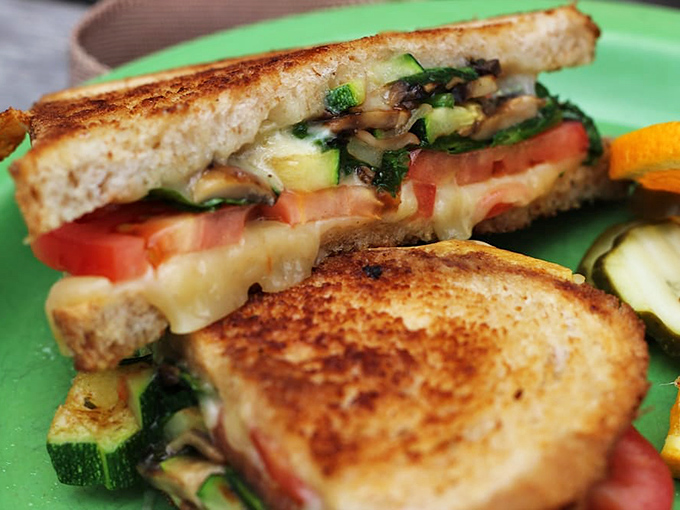 Grilled cheese gone wild! This veggie-packed sandwich is what happens when comfort food gets a gourmet makeover.