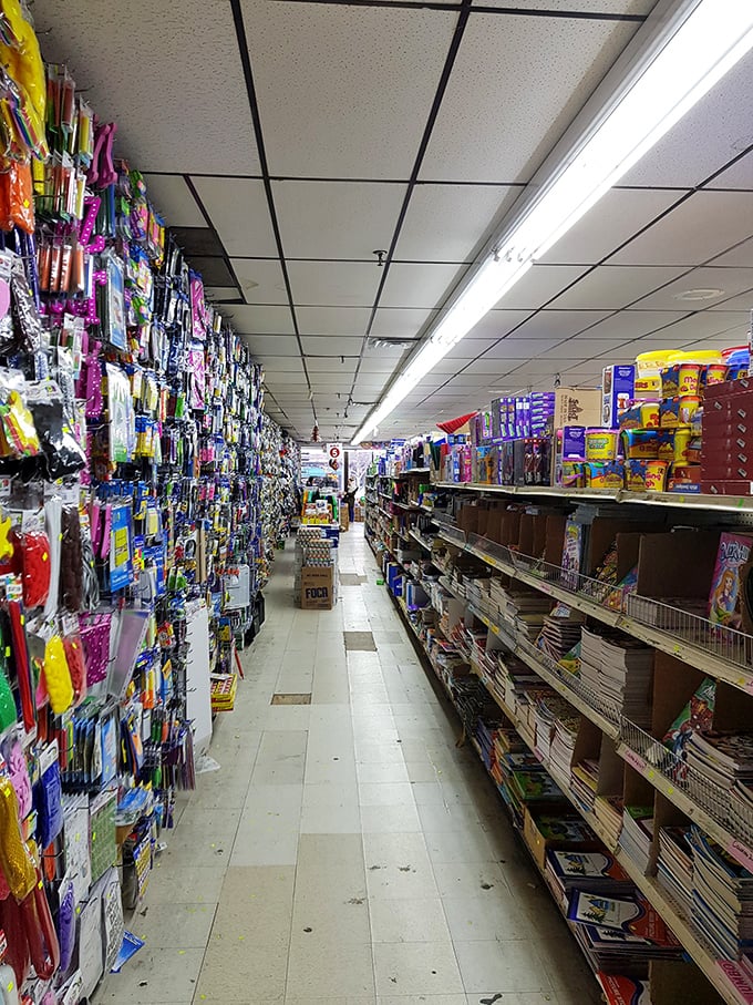 Endless aisles of affordable wonders. It's like Willy Wonka's factory, but instead of chocolate, it's filled with everyday magic.