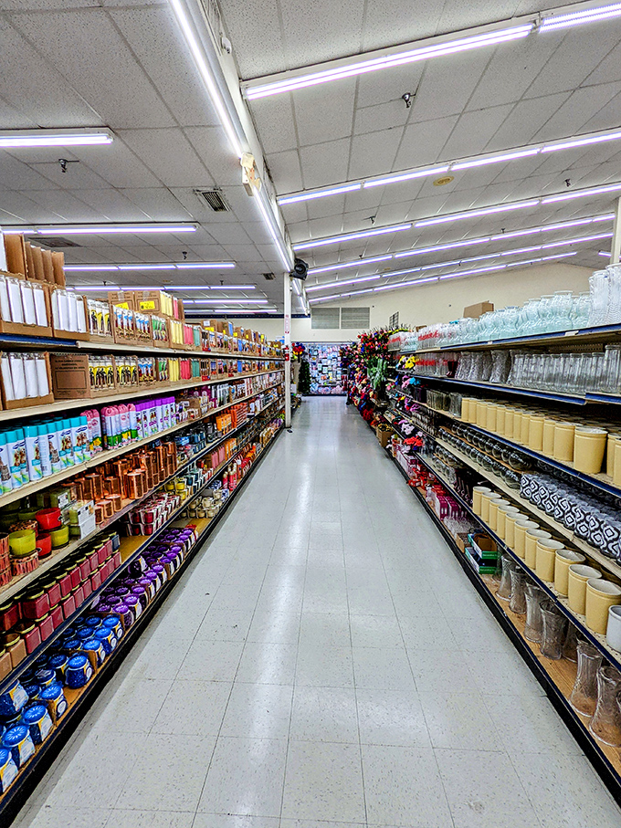 A rainbow of refreshment awaits! This cooler aisle is like a United Nations summit of sodas and snacks.