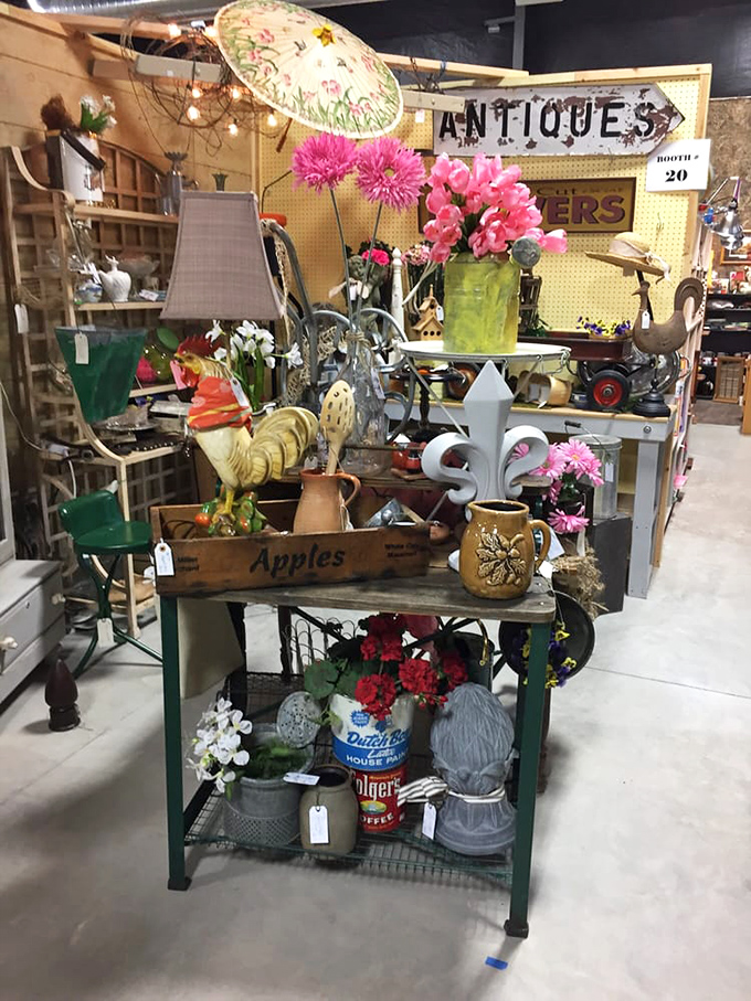 A cornucopia of curiosities! From kitschy knick-knacks to potential family heirlooms, this booth has it all. Treasure hunters, start your engines!