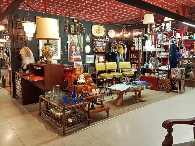 A booth that's bursting with personality! It's like your coolest friend's closet exploded, and we're here for every colorful piece of it.