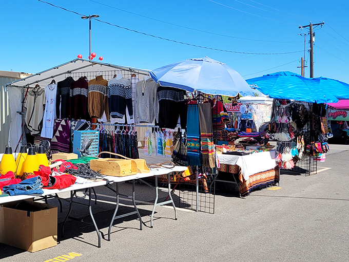 A sea of tents and tables stretches as far as the eye can see. It's like Coachella for bargain hunters, minus the flower crowns.