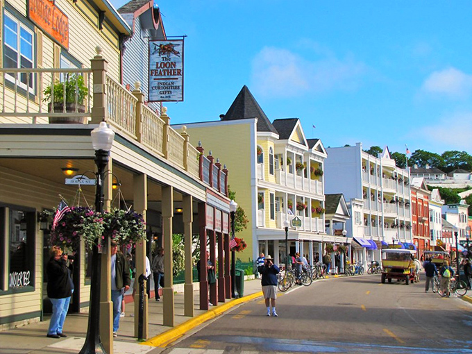 A street so quaint, it makes Disneyland's Main Street look like Times Square. Flower baskets and American flags: the ultimate small-town power couple.
