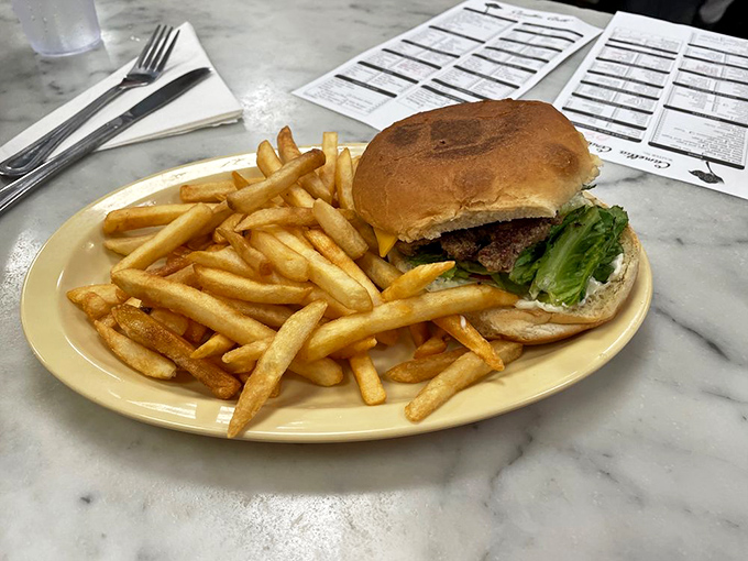 Burger bliss! This classic combo might just make you forget about all those fancy gourmet burgers you've been chasing.