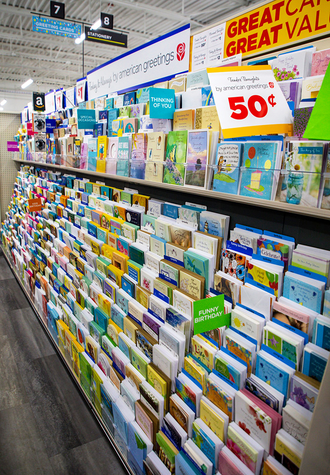 Hallmark, eat your heart out! This card selection rivals the Great Wall in length and the Sistine Chapel in beauty.