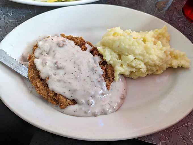 Southern comfort meets New England charm. This chicken fried steak could make even a Texan tip their hat in respect.