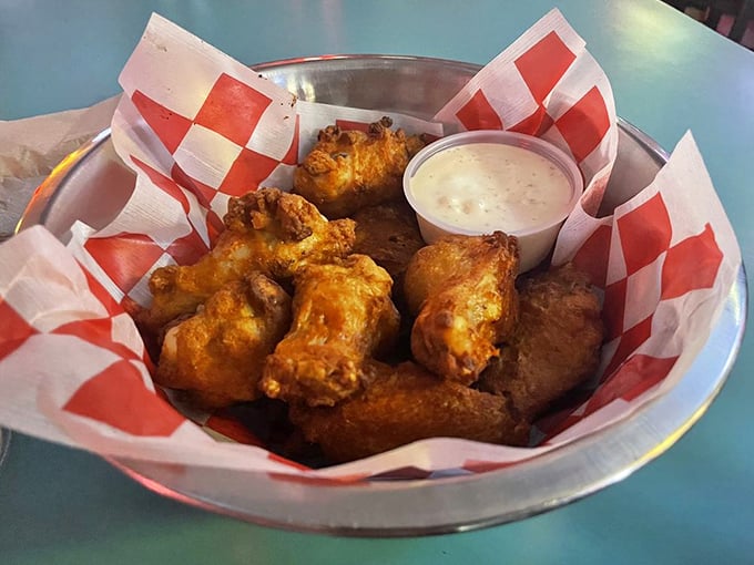 Wings that could make a buffalo blush! These crispy delights are ready to take your taste buds on a flavor-packed joyride.