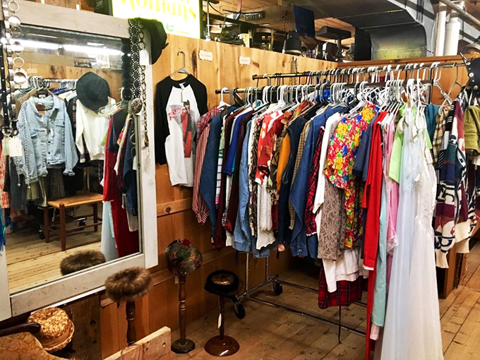 Vintage fashion enthusiasts will find their happy place among racks of carefully preserved clothing that tells the story of decades past.