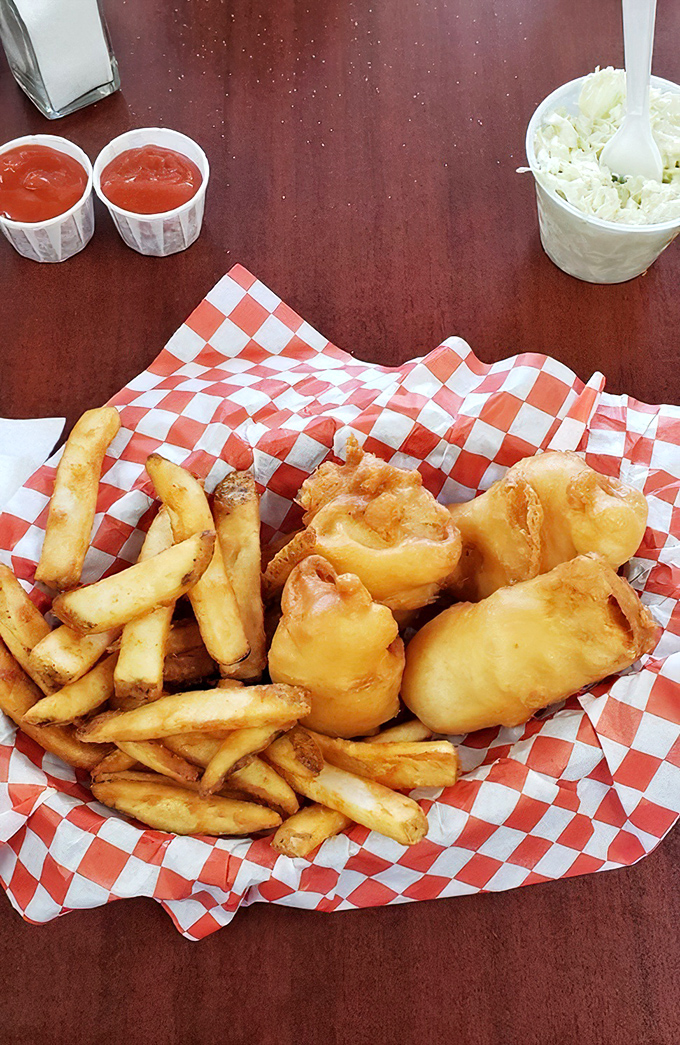 Golden-fried perfection meets crispy potato companions. This cod basket is the catch of the day your inner child always dreamed of.