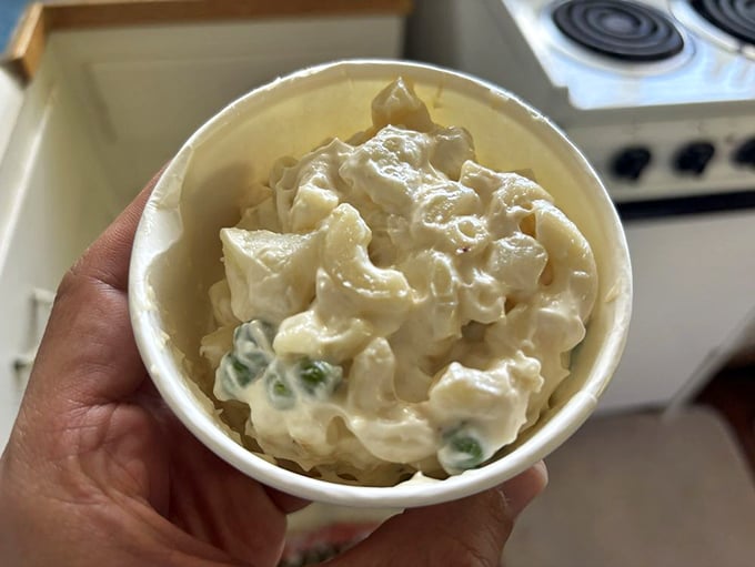 Creamy dreamy! This crab mac salad is like a hug for your taste buds &ndash; comforting and surprisingly fancy.