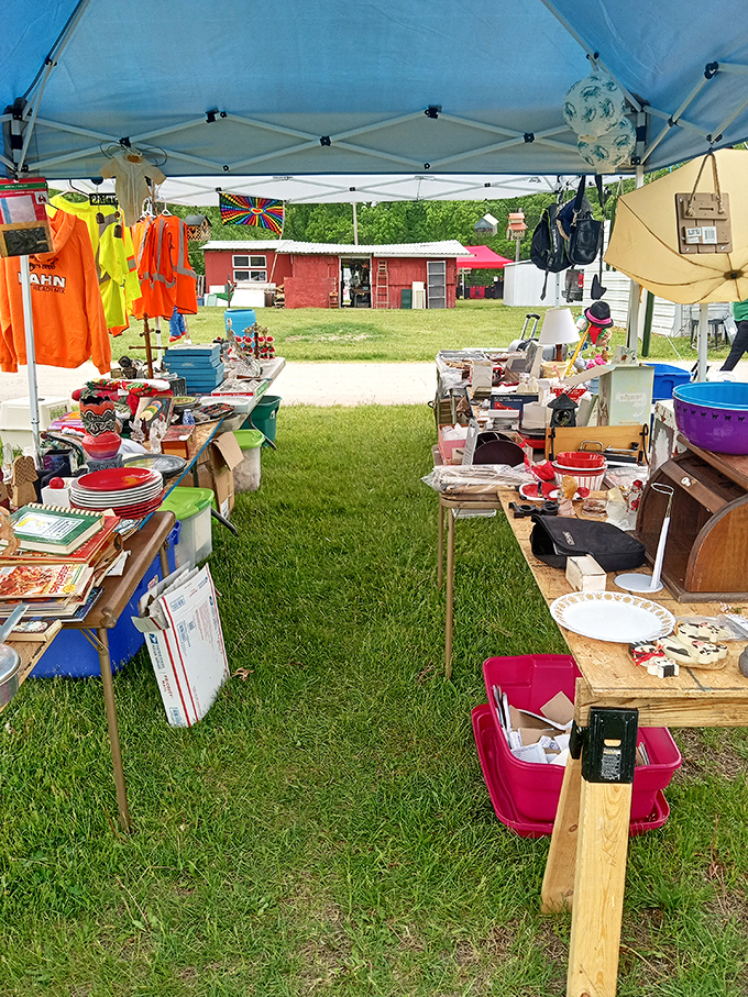 Step right up to the greatest show on earth! This tent houses a cornucopia of curiosities, from vintage kitchenware to tchotchkes galore.