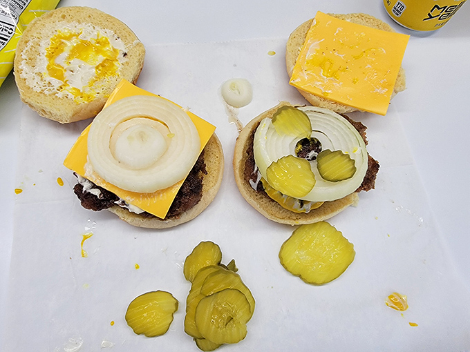 The anatomy of perfection: bun, beef, cheese, and pickles. It's like the Beatles of burgers &ndash; each element plays its part in harmony.