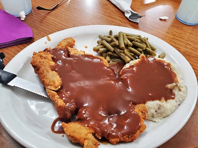 Who needs a hug when you can have this? Chicken fried steak: the edible equivalent of a warm embrace from a burly cowboy.