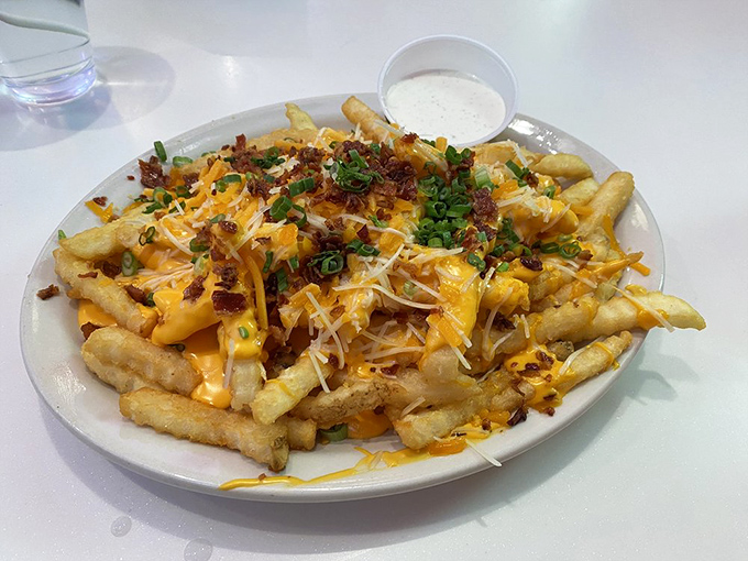 Fries, glorious fries! This golden mountain of crispy potato perfection is what dreams (and midnight cravings) are made of.