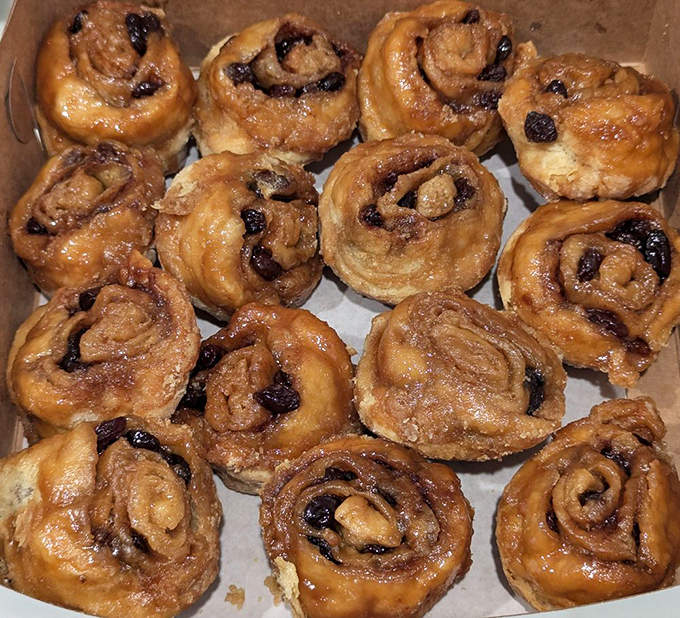 Sticky buns that would make even the most proper British royal lick their fingers. These gooey delights are worth risking a sticky steering wheel.