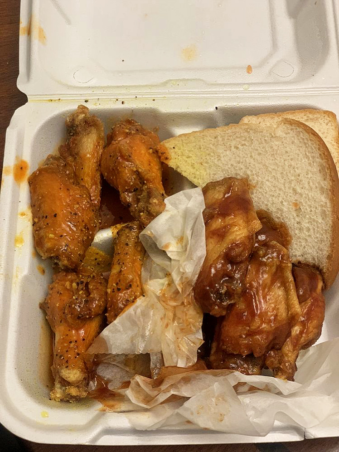 A tale of two flavors: zesty lemon pepper and sweet honey BBQ. It's the chicken wing version of "The Odd Couple," and it totally works.