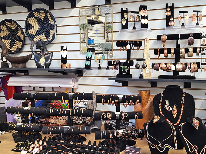 Sparkle central! This jewelry display could blind a magpie. It's like Aladdin's Cave of Wonders, but with price tags that won't require a magic lamp to afford.