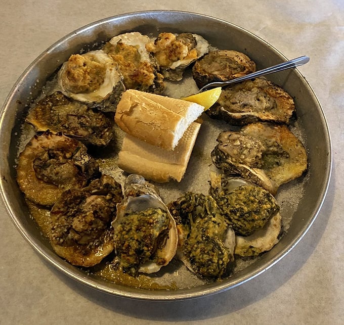Oysters, oysters everywhere, and every bite a treat! This sampler is like a treasure chest of the sea, minus the sunken ship part.