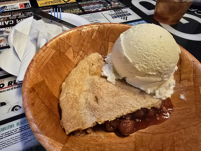 Pie à la mode: where warm fruit filling meets cold ice cream in a relationship that makes Romeo and Juliet look casual.