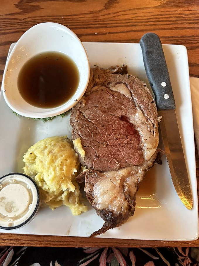 This prime rib is so tender, it practically melts on your fork. It's the beef of champions, folks!